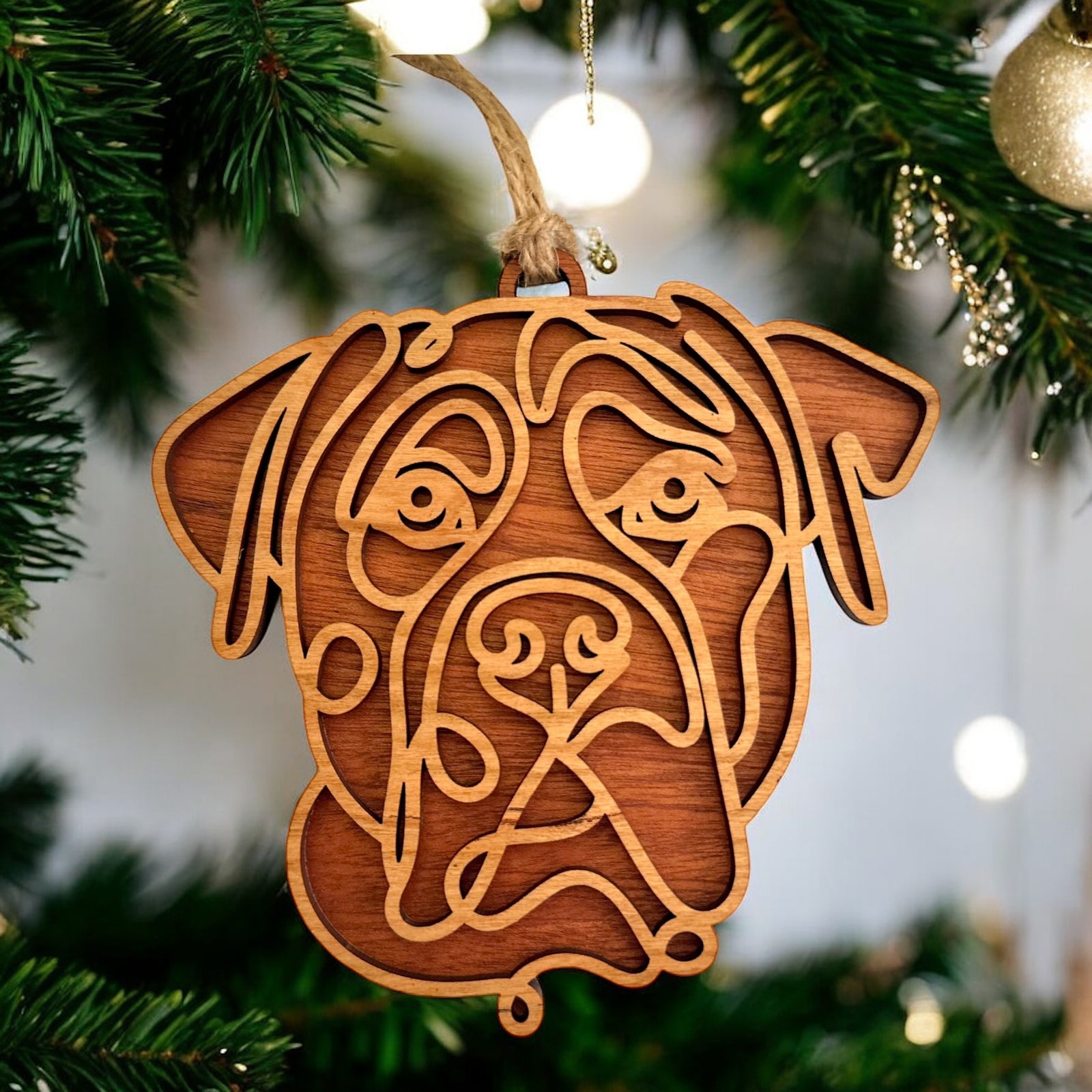Personalized Dog Breed Ornament, Custom Dog Name Christmas Decor ...