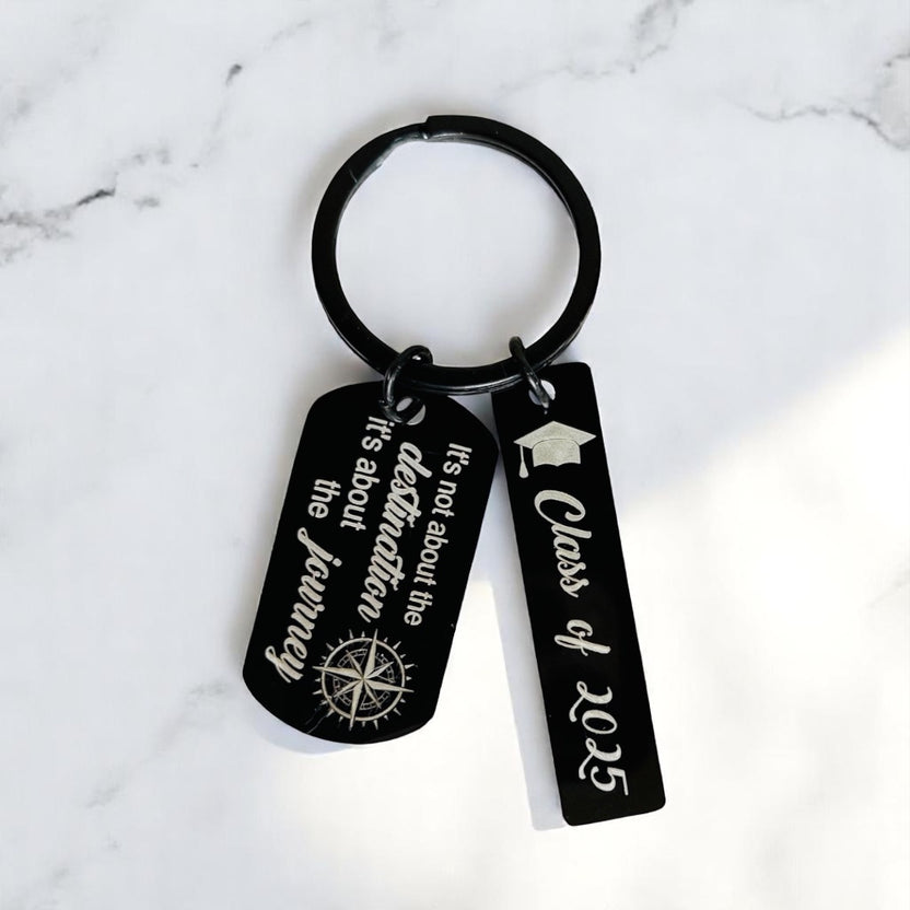 Class of 2025 Graduation Keychains – Inspirational Gift – Foxwood Engraving