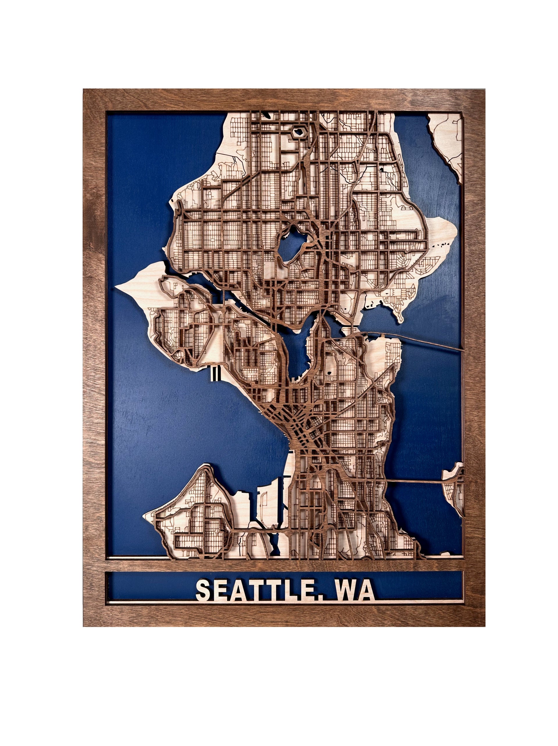 3D Multilayer Wood and Resin Map – Foxwood Engraving